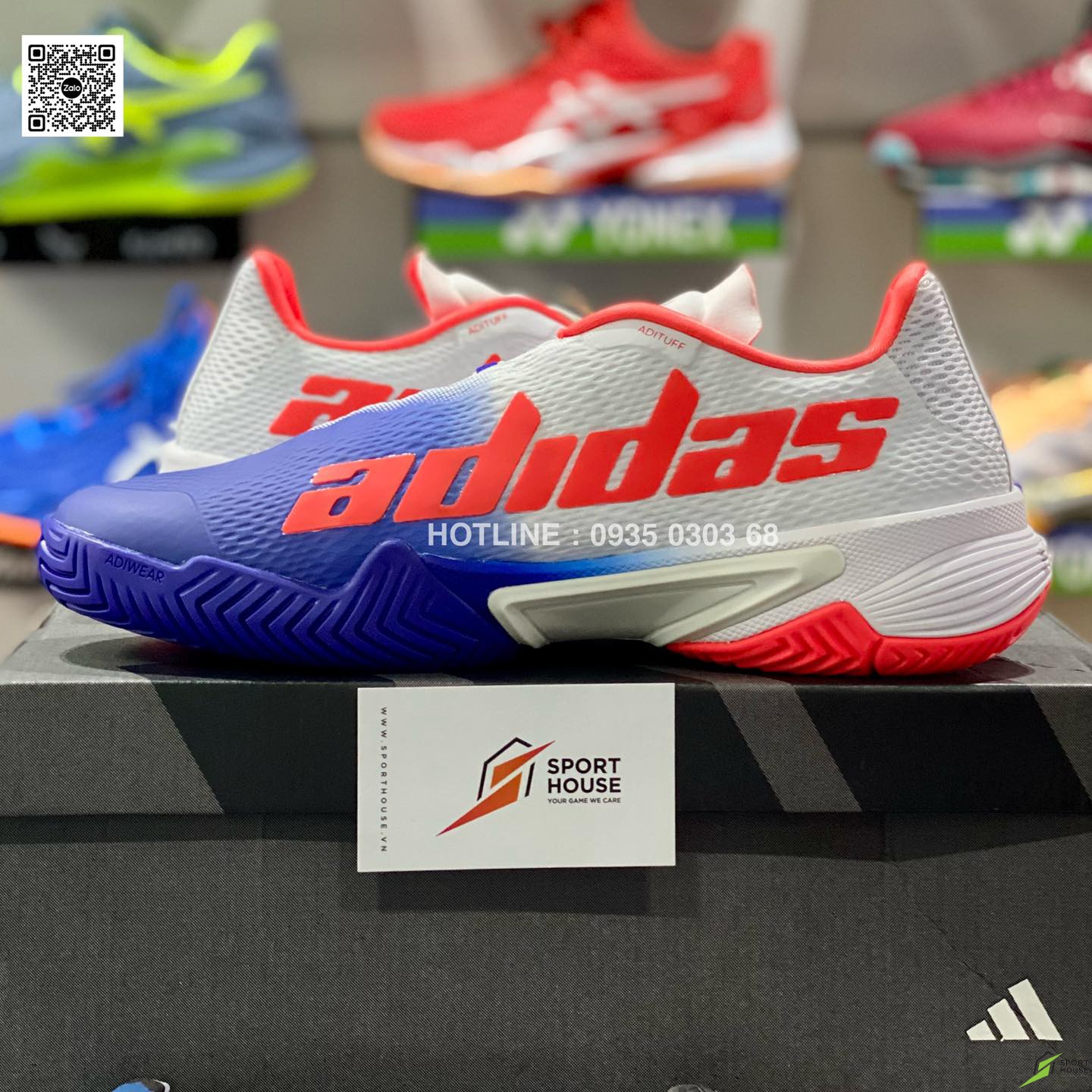 Giày Tennis Adidas Barricade AC Blue/Black/Red (HQ8917)